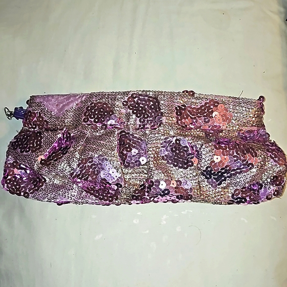Bags | Pink And Silver Sequins Bags Front And Bag Inside Had A Gloss ...